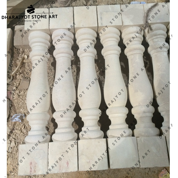 Natural Stone Railing Marble Baluster – Dharajyot Stone Art