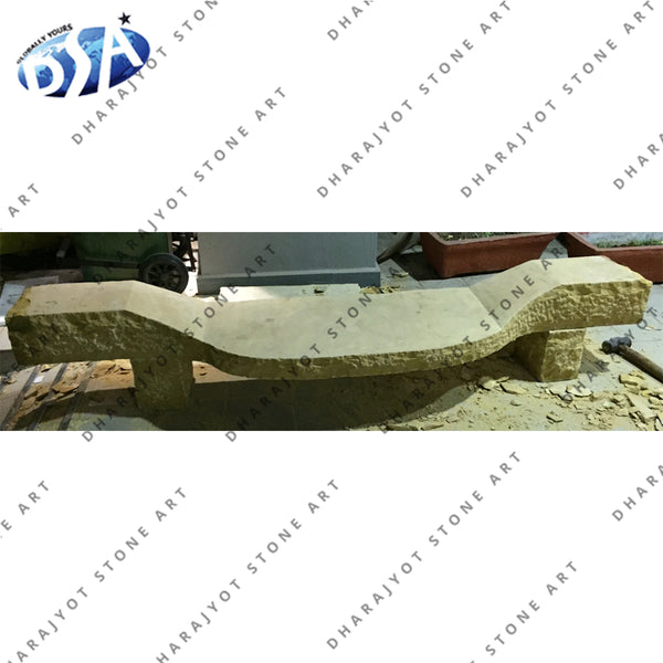 Custom Grey Granite Curved Stone Bench – Dharajyot Stone Art