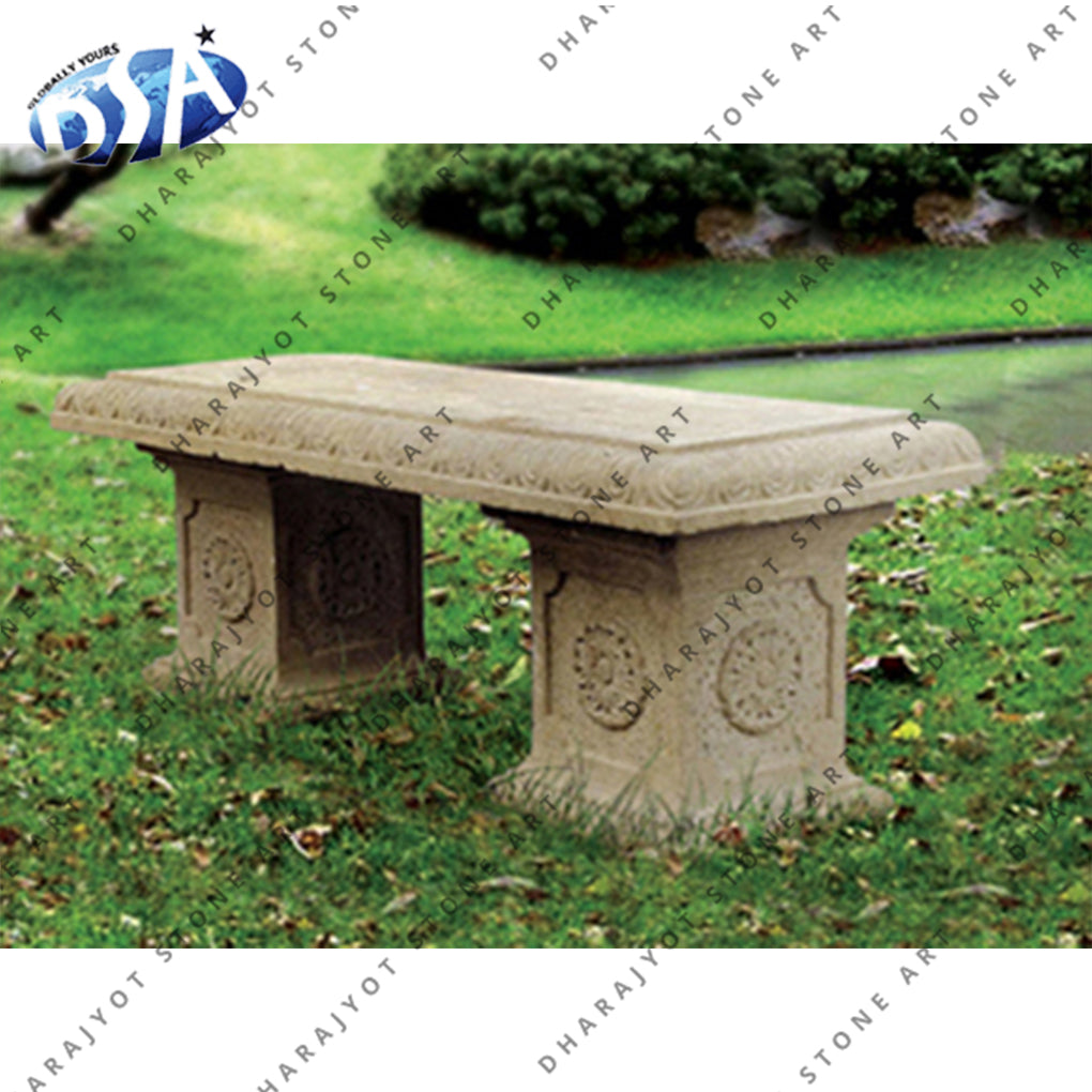 Garden Use Minimalist Style Full Hand Stone Marble Bench – Dharajyot ...
