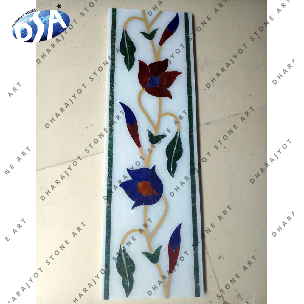 Marble Designer Inlay Stairs Border Tiles – Dharajyot Stone Art