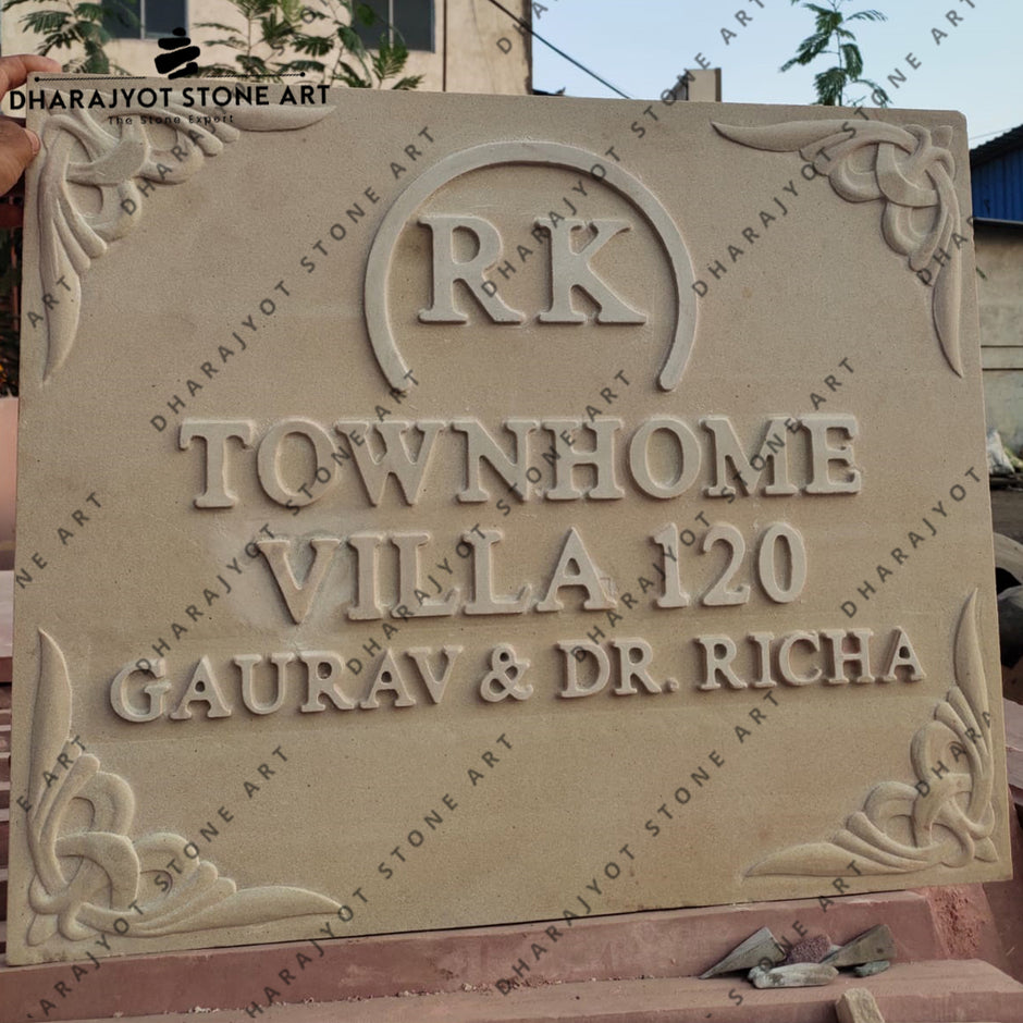 Marble stone name plate online by manufacturer from India – Dharajyot ...