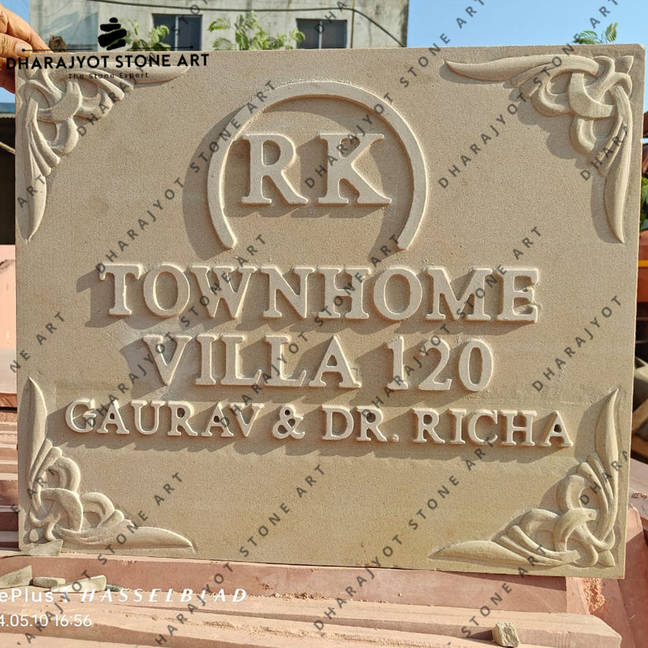 Marble stone name plate online by manufacturer from India – Dharajyot ...