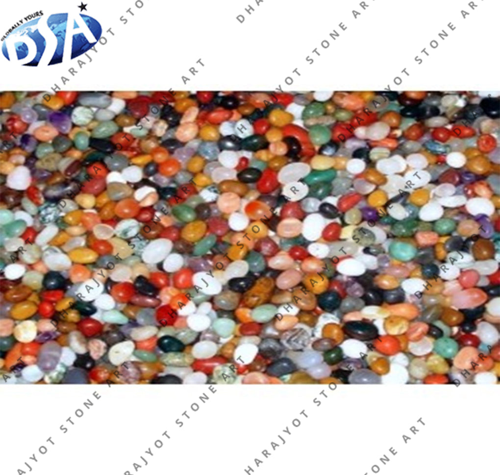 Multicolour Tumbled Polished Natural Mixed Pebbles – Dharajyot Stone Art