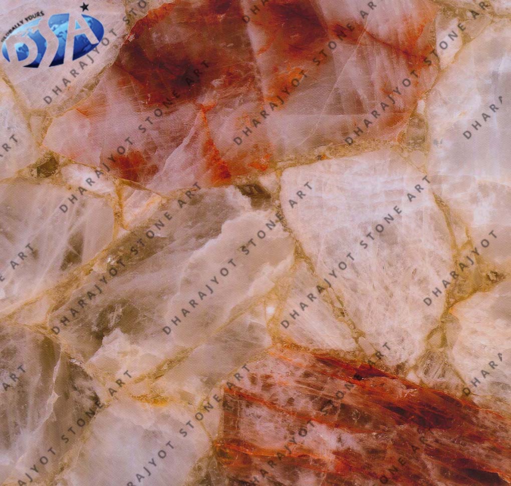 Gemstone Marble Pattern Quartz Slab – Dharajyot Stone Art