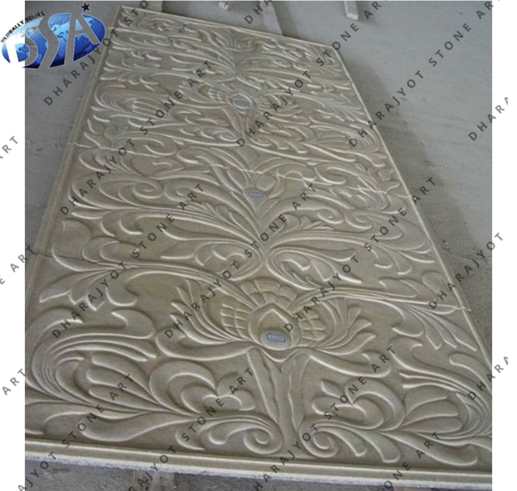 Custom Design Hand Carved Outdoor Wall Panel – Dharajyot Stone Art