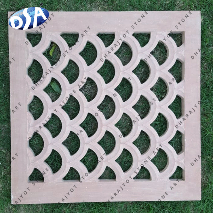 Antique Dholpur White Stone Jali Screen – Dharajyot Stone Art