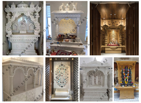 Natural White Marble Mandir for Home – Dharajyot Stone Art
