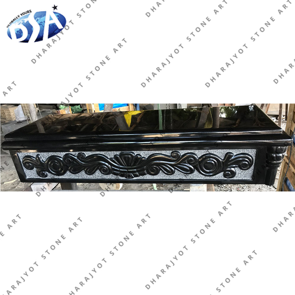 Double Ledger Black Granite Monument – Dharajyot Stone Art